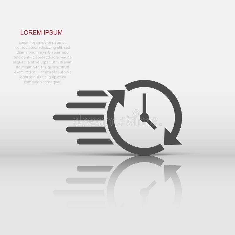 Clock Countdown Icon in Flat Style. Time Chronometer Vector Illustration on White Isolated ...