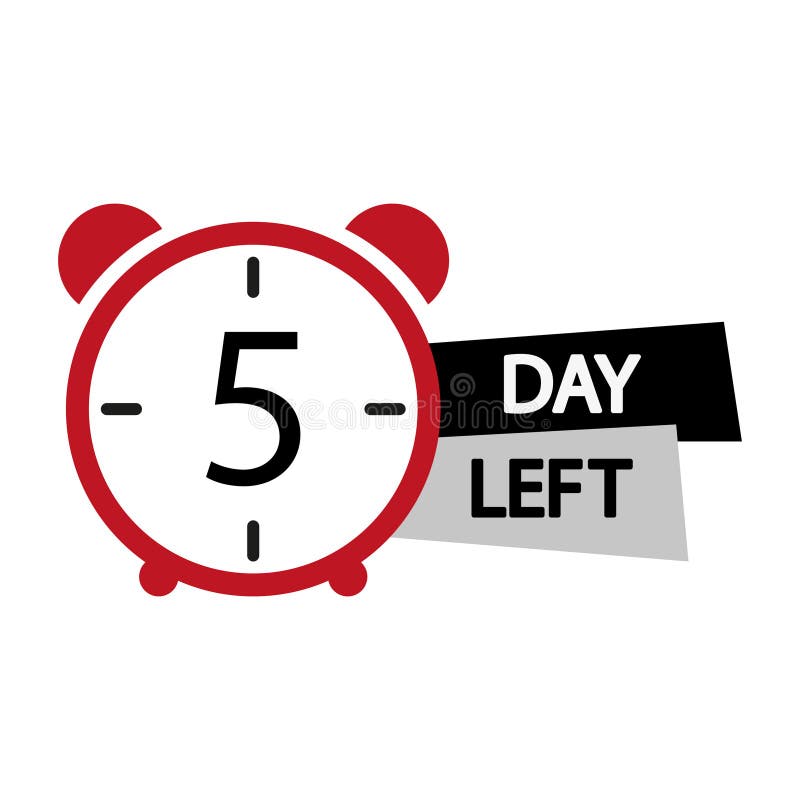 Five Days To Go Countdown Blue Horizontal Banner Design Template. 5 ...