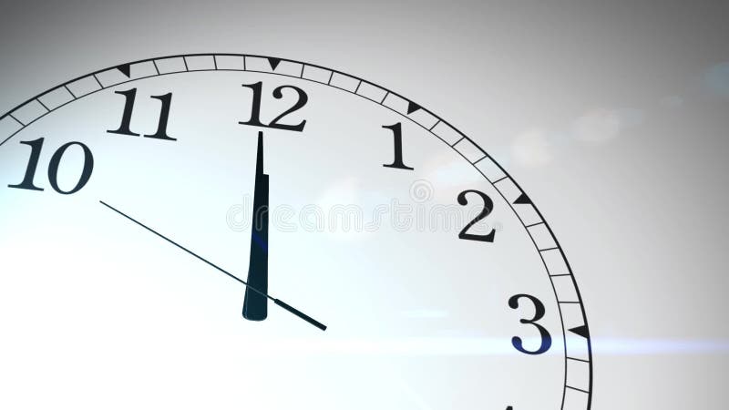 Clock Countdown Ticking Midnight 20 Seconds with White Background Stock ...