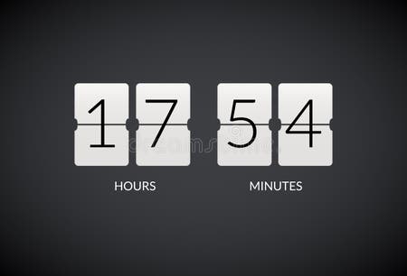 Clock Counter Countdown Flip Scoreboard Vector Timer. Count Number Display Watch Flat Clock ...