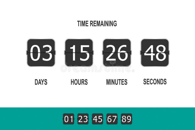 Clock Counter, Timer Flip Countdown, Time Remaining Countdown - Vector ...