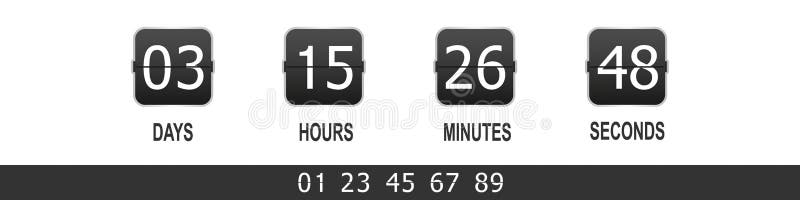 Clock Counter, Timer Flip Countdown, Time Remaining Countdown - Vector ...