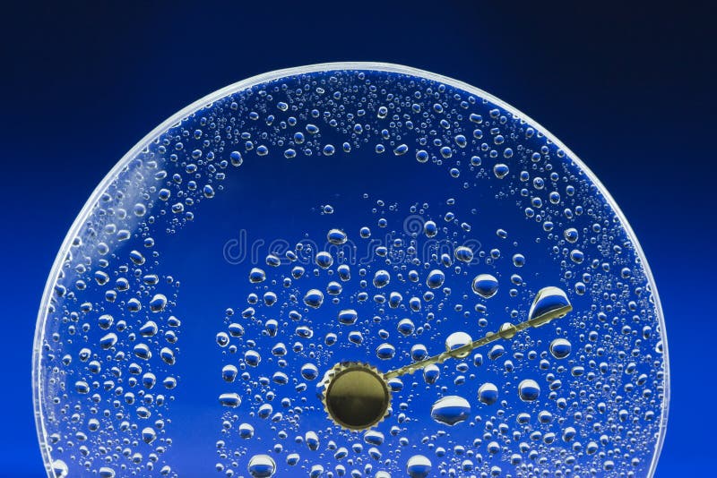 Clock Cover with Pointer and Drops Stock Photo - Image of convex ...