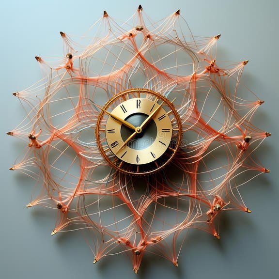 Whimsical Wire Clock with Intricate Web Design Inspiration Stock ...