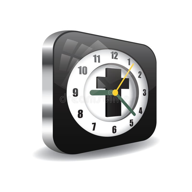 Clock with a Cross. Vector Illustration Decorative Design Stock Vector ...