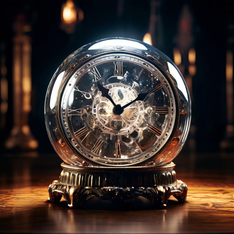 A Clock and a Crystal Ball Morphed Together Creating Stock Photo ...