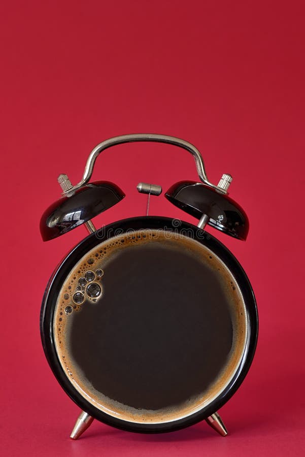 Clock cup of coffee stock image. Image of alarm, freshness - 141094017
