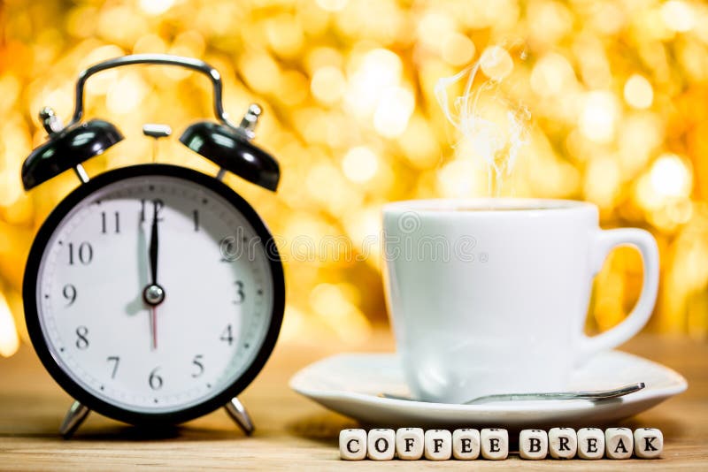 Clock. Cup of Fresh Espresso with Clock Sign, Stock Photo - Image of ...