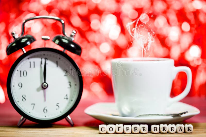 Clock. Cup of Fresh Espresso with Clock Sign, Stock Photo - Image of ...