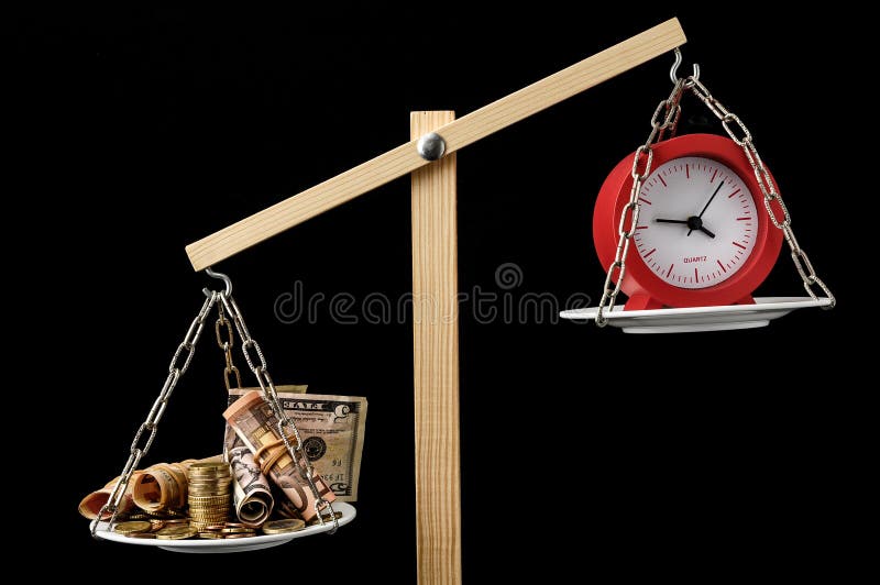 Clock and Currency Time is Money Concept Stock Photo - Image of scales ...