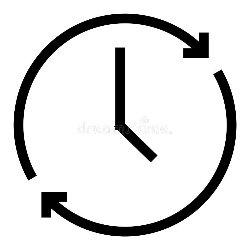 Clock Cycle Icon in Line Style with Arrows, Clock Hand. Clock Cycle ...