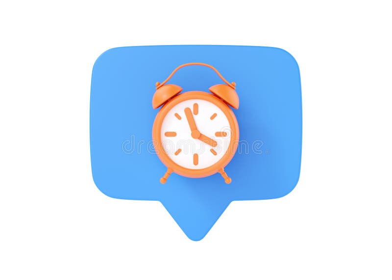 Clock 3d Render Icon - Simple Alarm Timer, Retro Style Flying ...