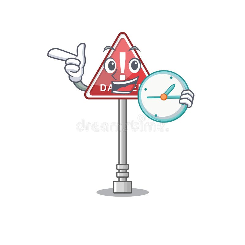 With Clock Danger Cartoon Isolated in the Character Stock Vector ...