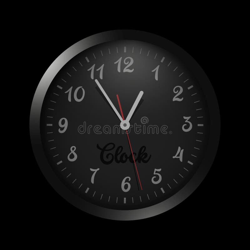 Clock Symbol on Dark Background Stock Vector - Illustration of business ...