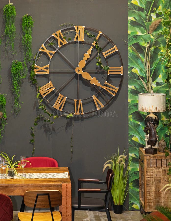 Clock Dark Wall stock photo. Image of round, decor, dial - 197233864