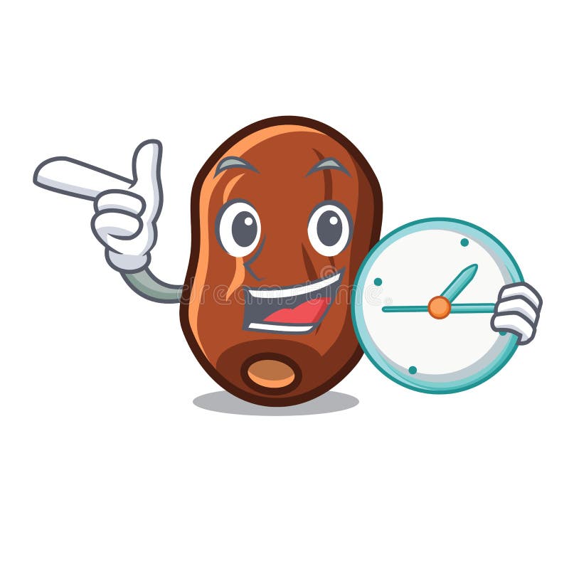 With Clock Dates Fruit Character Cartoon Stock Vector - Illustration of ...
