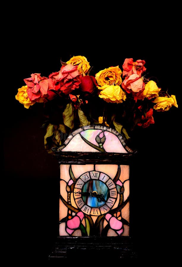Clock and Dead Flowers stock image. Image of countdown - 33999093