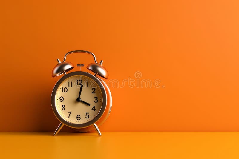 Clock Deadline Orange Background. Generate Ai Stock Illustration ...