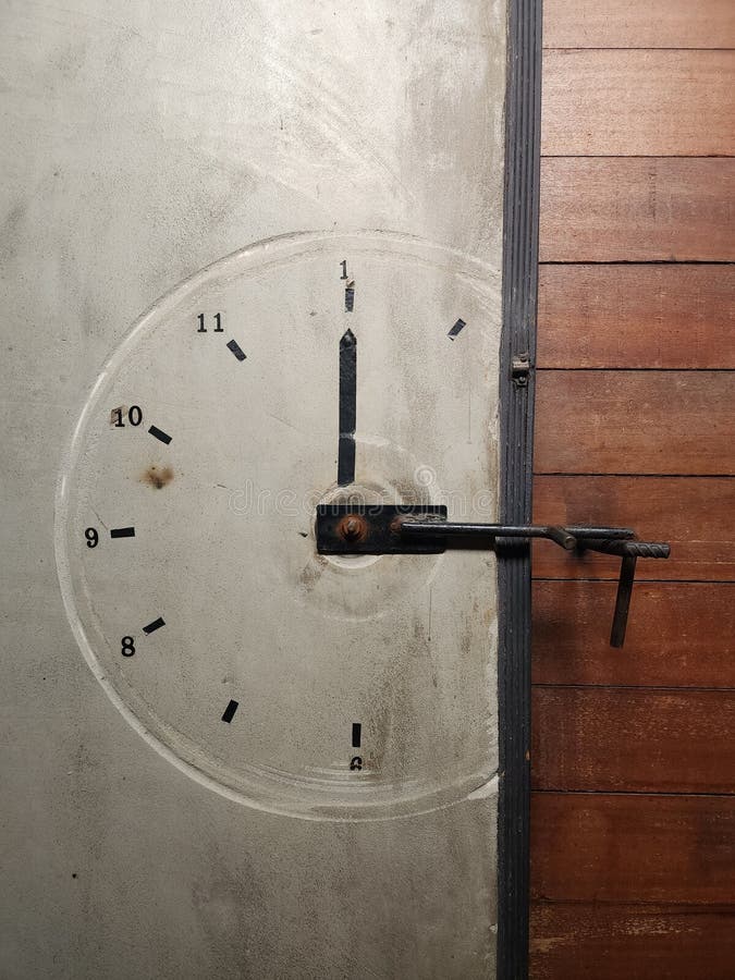 Clock design door lock stock image. Image of number - 344026367