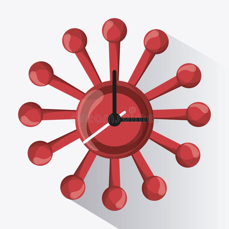 Clock Design. White Background. Time Concept, Vector Illustration Stock ...