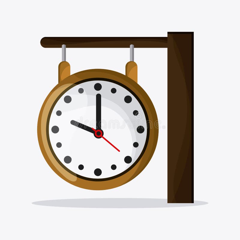Clock Design. White Background. Time Concept, Vector Illustration Stock ...