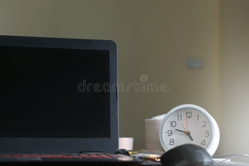 The clock on the desk stock image. Image of home, bright - 180477323