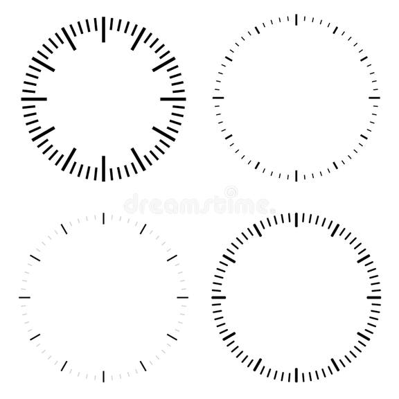 Clock Dial Face Vector Illustrations Set Stock Vector - Illustration of ...