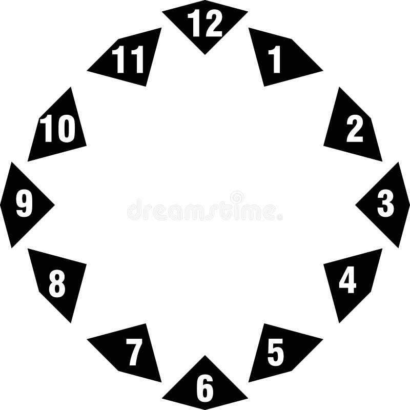 Colorful Clock Face. Hour Dial with Numbers in Colored Circles Stock ...