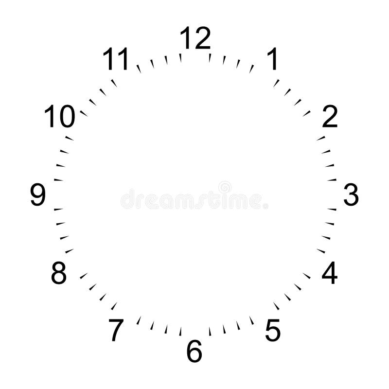 Clock Dial 15 - Numbers and Dashes Stock Vector - Illustration of nine ...