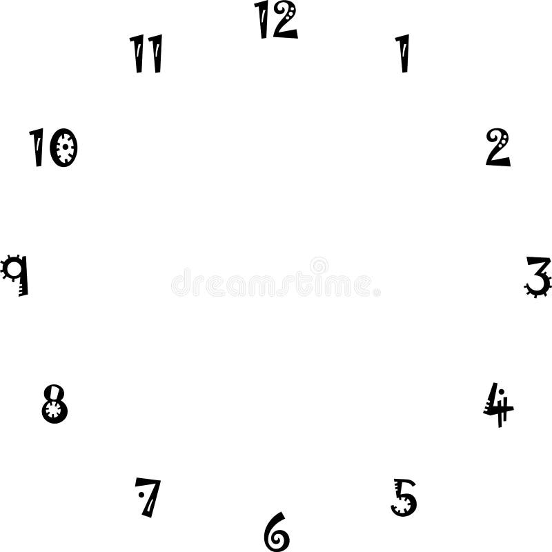 Clock Dial Interesting Numbers for the Hours on Transparent Background ...