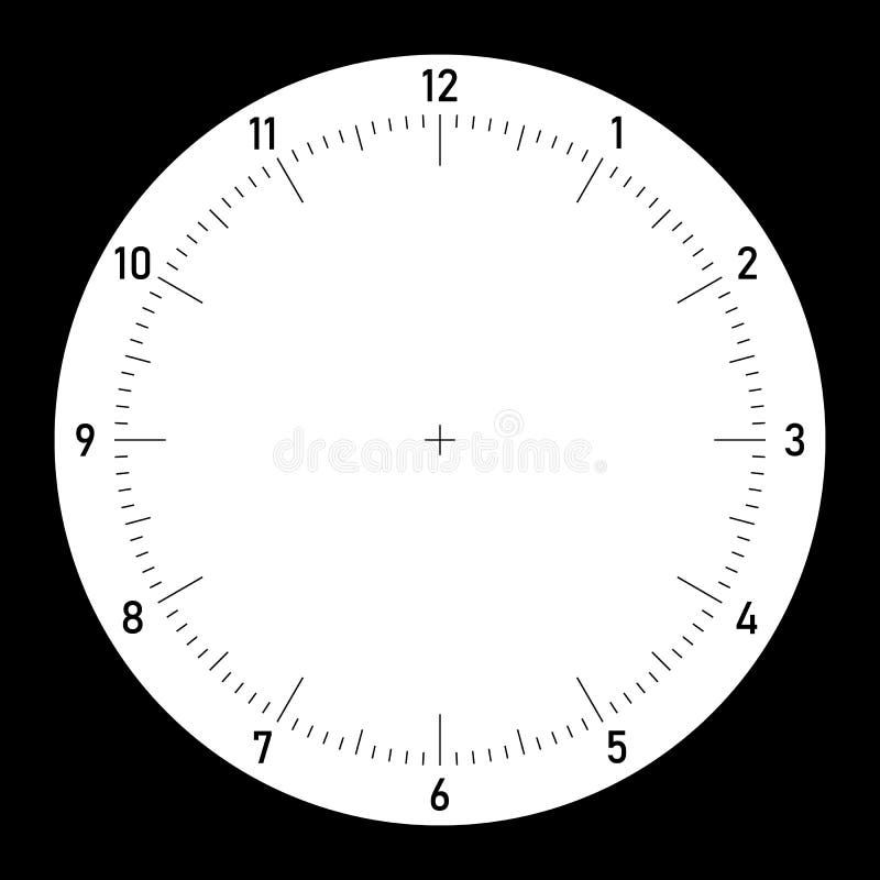 Clock Dial Vector. Precise and Simple Design, Minimalist Style, Black ...