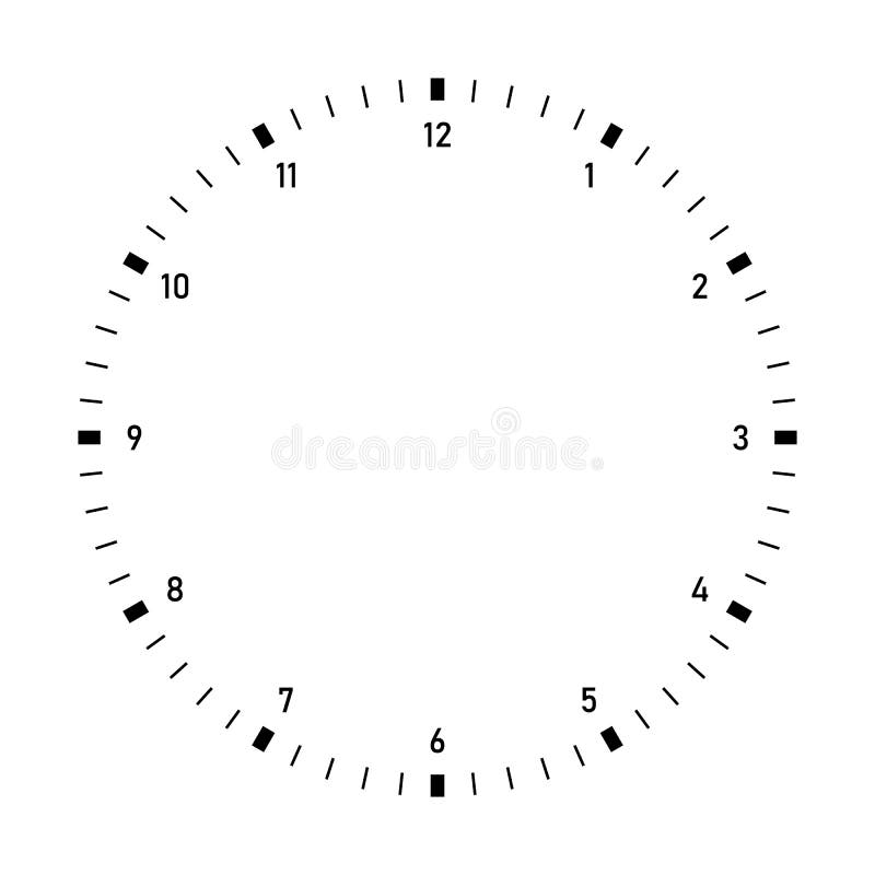 Clock Dial Vector. Precise and Simple Design, Minimalist Style, Black ...