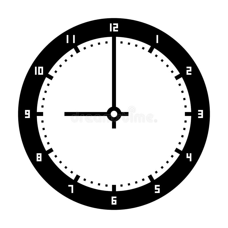 Clock Dial Vector. Precise and Simple Design, Minimalist Style, Black ...