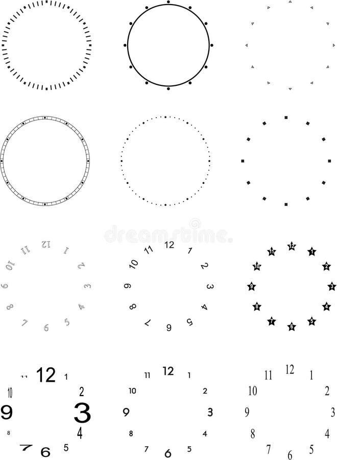 Clock Dials 1 stock vector. Illustration of clocks, clock - 10512298