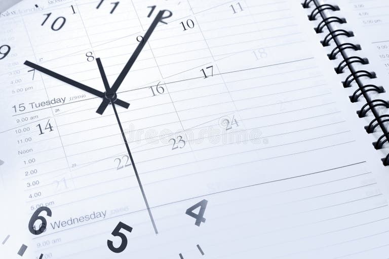 Clock and diary stock image. Image of concept, deadline - 22906561
