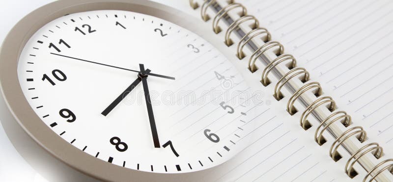 Clock and diary stock photo. Image of deadline, appointment - 277454938