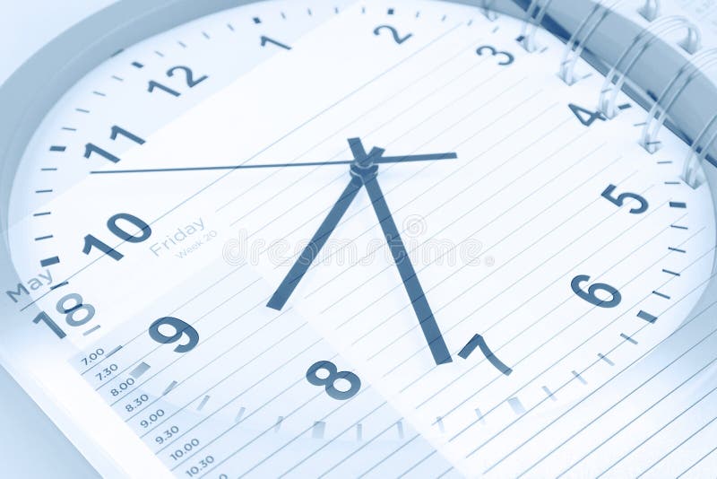 Clock and diary stock photo. Image of appointment, future - 50017544