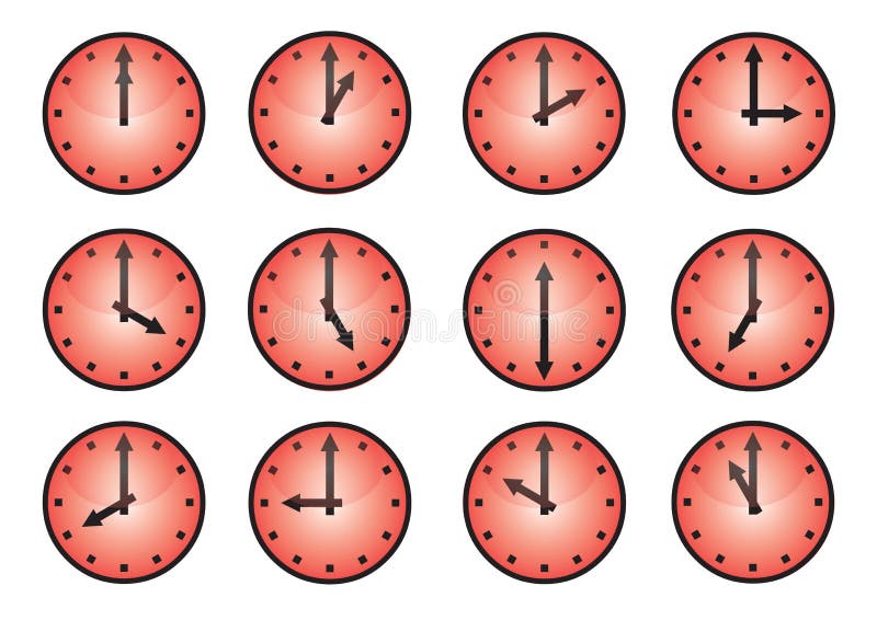Clock Different Times Stock Illustrations – 245 Clock Different Times ...
