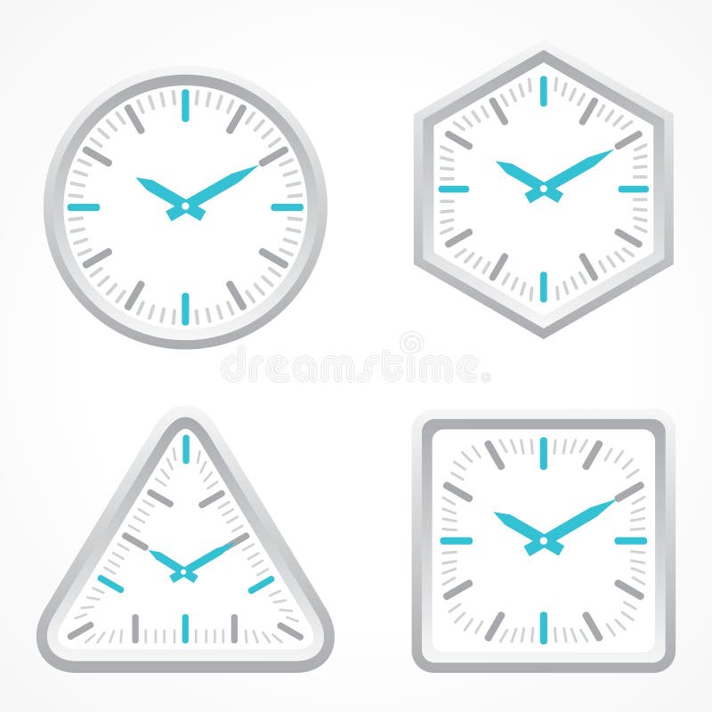 Different shape clock stock vector. Illustration of black - 31997989