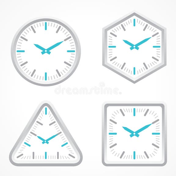 Clock with different shape stock vector. Illustration of dial - 31997881