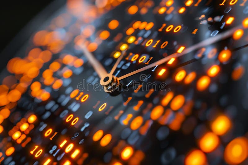 A Clock with a Digital Face Showing the Time of 11:55 Stock Image ...