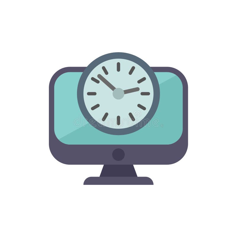 Clock Displaying on a Computer Screen for Time Management Concept Stock ...
