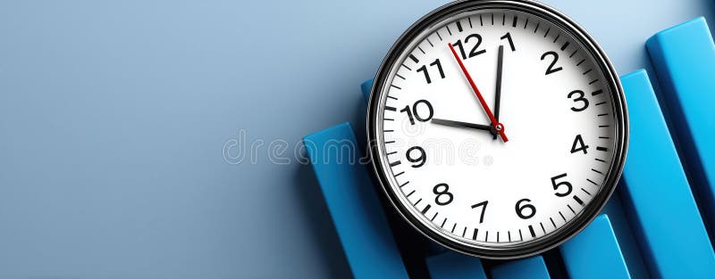 Clock Displaying Time with Blue Background Symbolizes Importance of ...