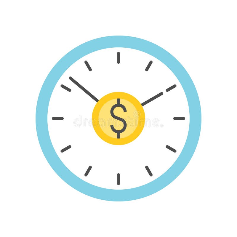 Clock and Dollar Sign, Time is Money Concept Icon Stock Vector ...