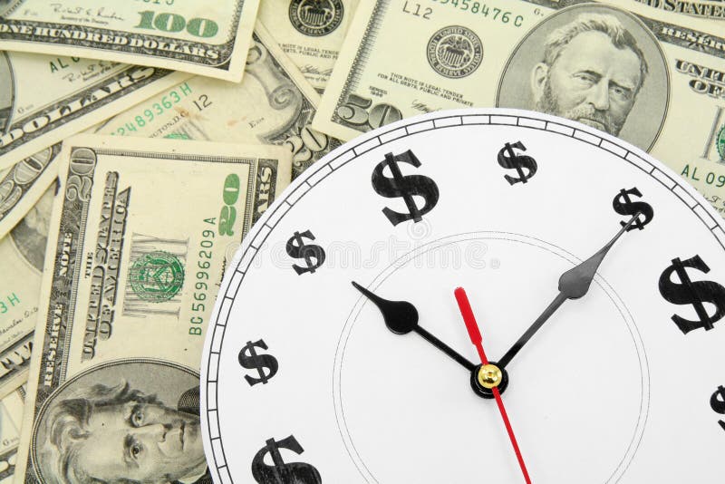 Clock and dollars stock image. Image of hour, making, currency - 2100973