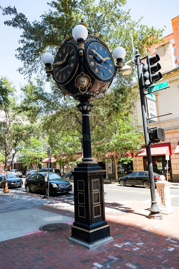 Clock in Downtown Jacksonville, Florida Editorial Stock Photo - Image ...
