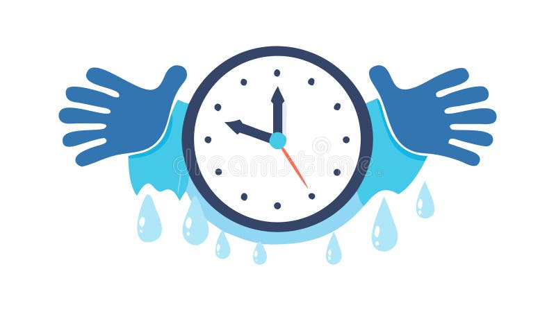 Clock with Dripping Water for Flowing Time Concepts, Vector Design ...