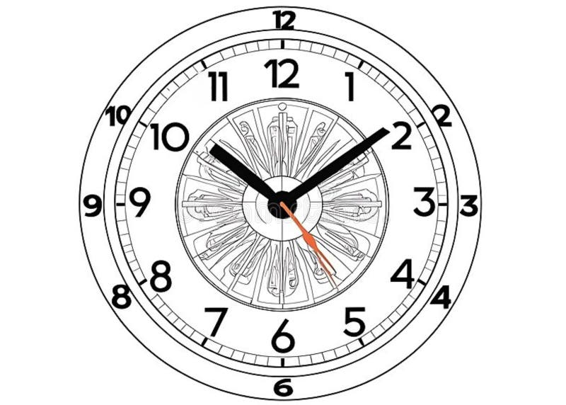 Clock with Easy-to-Read Numbers, Time Learning Coloring Page for Kids ...