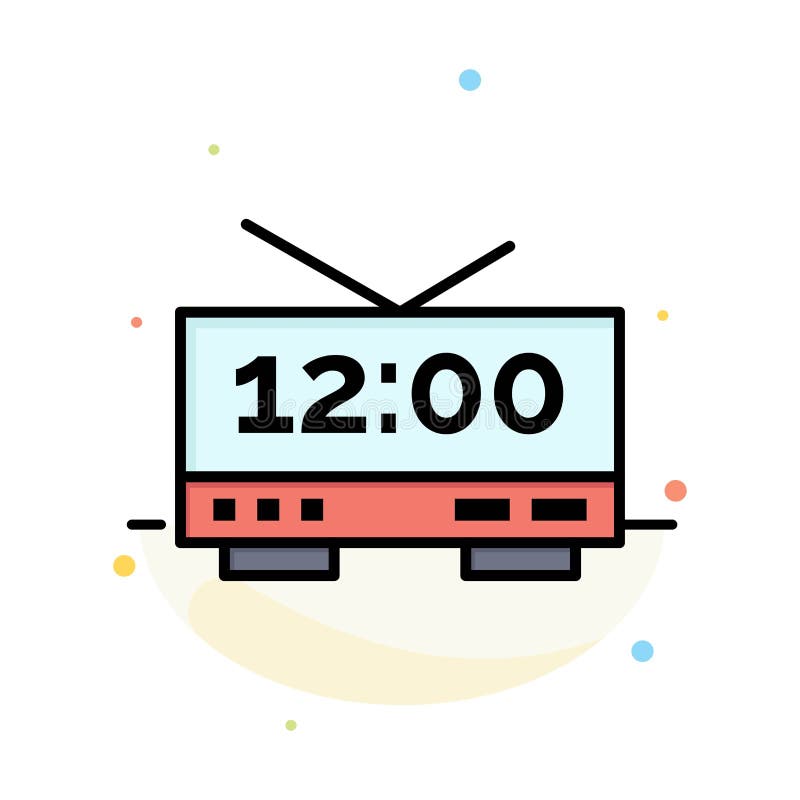 Clock, Electric, Time, Machine Abstract Flat Color Icon Template Stock ...