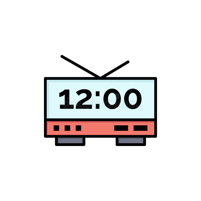 Clock, Electric, Time, Machine Flat Color Icon. Vector Icon Banner ...